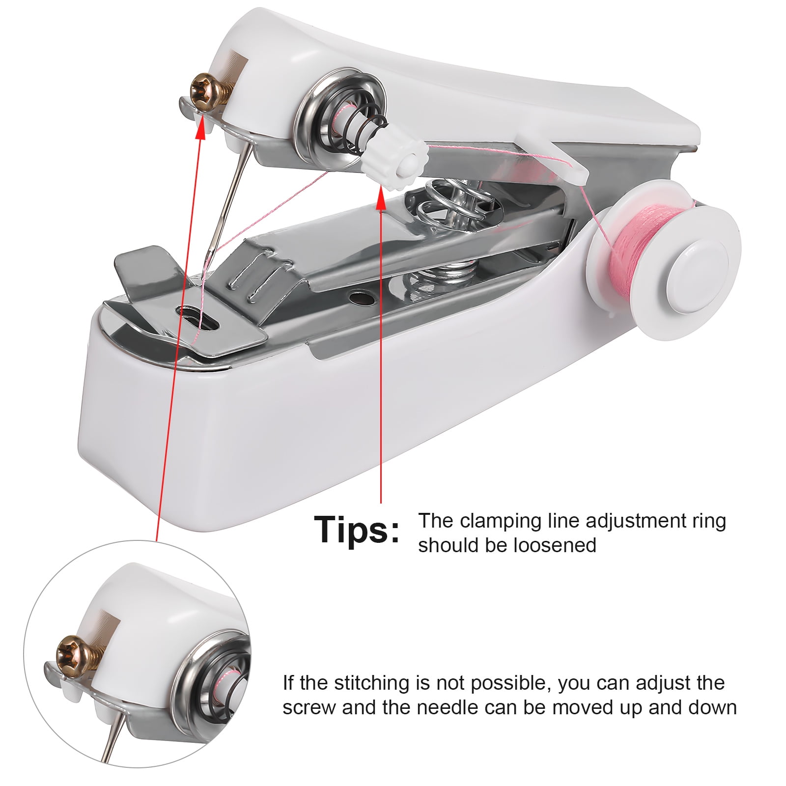 HEMOTON Portable Mini Handheld Sewing Machine for Clothes Repair with ...