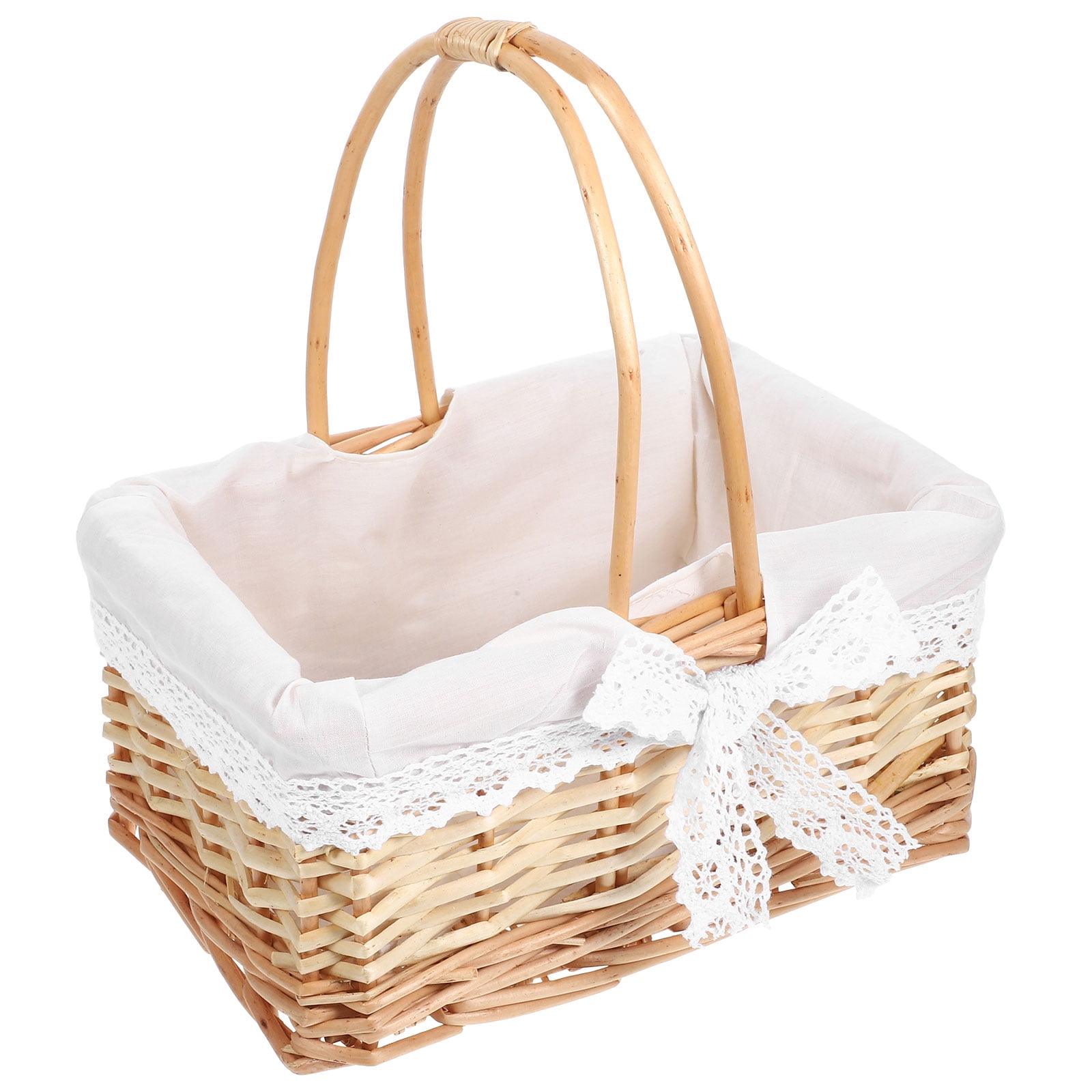 LEXSOMEO Handheld Woven Basket Wicker Picnic Basket With Handle Egg ...