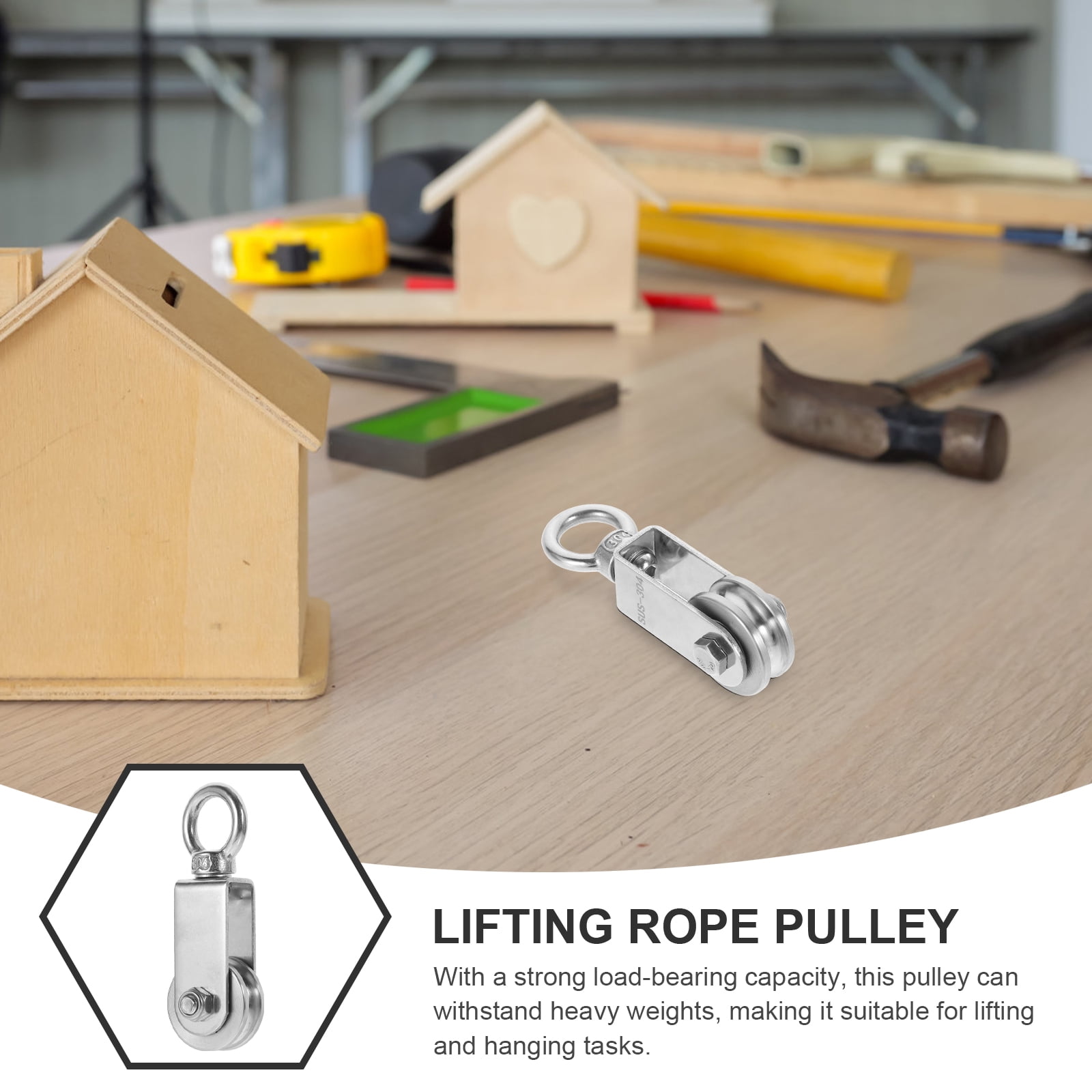 LEXSOMEO Heavy Duty Stainless Steel U-Shaped Cable Pulley for Lifting ...