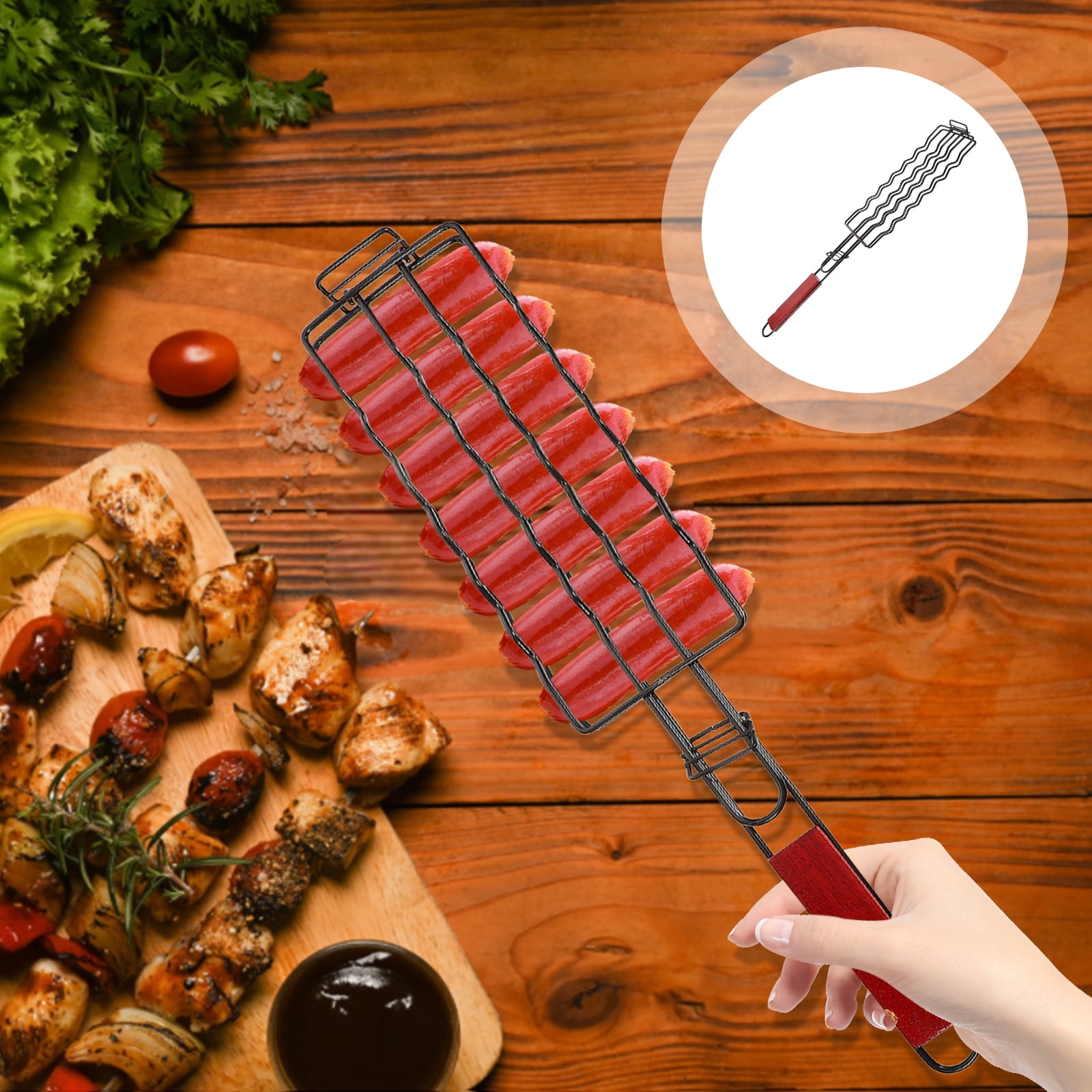 LEXSOMEO Hotdog Grill Rack And Outdoor Sausage Rack With Hot Dog ...