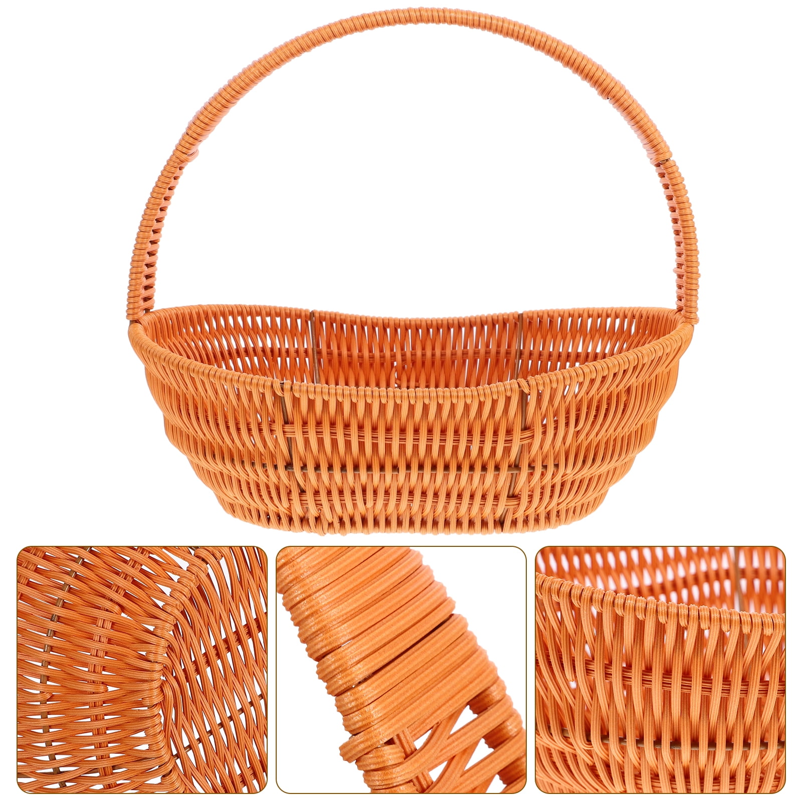 LEXSOMEO Imitation Rattan Woven Basket Handheld Floral Basket Boat ...