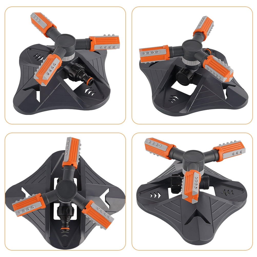 LEXSOMEO Lawn Sprinkler 360 Degree Automatic 3 Arm Rotating Sprinklers ...