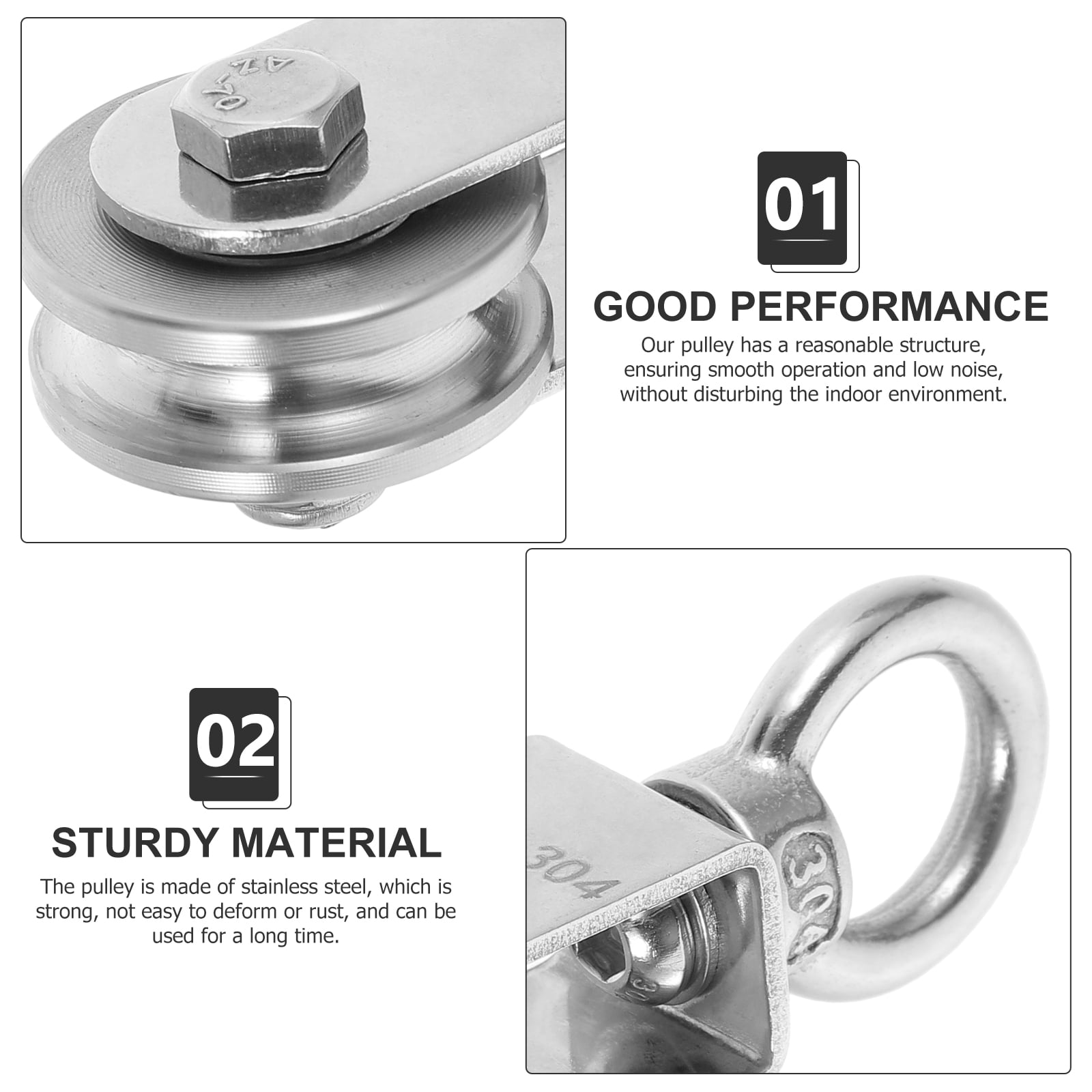 LEXSOMEO Lifting Rope Pulley Practical U-type Fixed Pulley Wire Rope ...