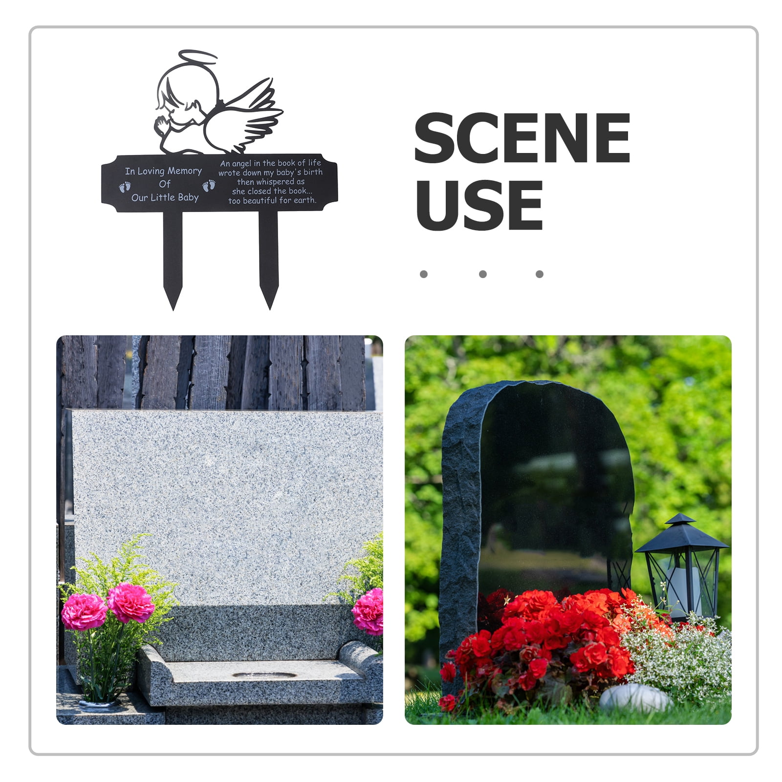 LEXSOMEO Memorial Name Plate Cemetery Sign Post Garden Remembrance ...