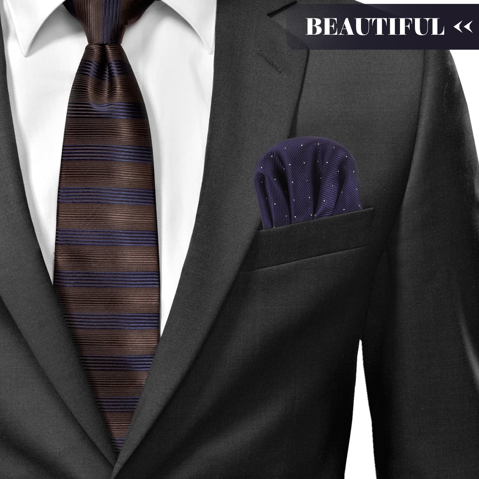 LEXSOMEO Men Pocket Square Pre-folded Suit Handkerchief Round Suit ...