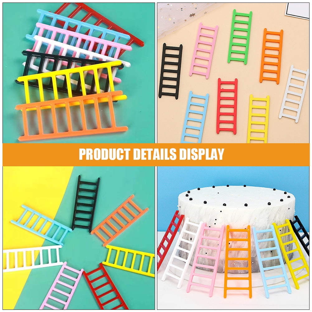 LEXSOMEO Mini Garden Ladder 70pcs Plastic Miniature Ladder Model Cake ...