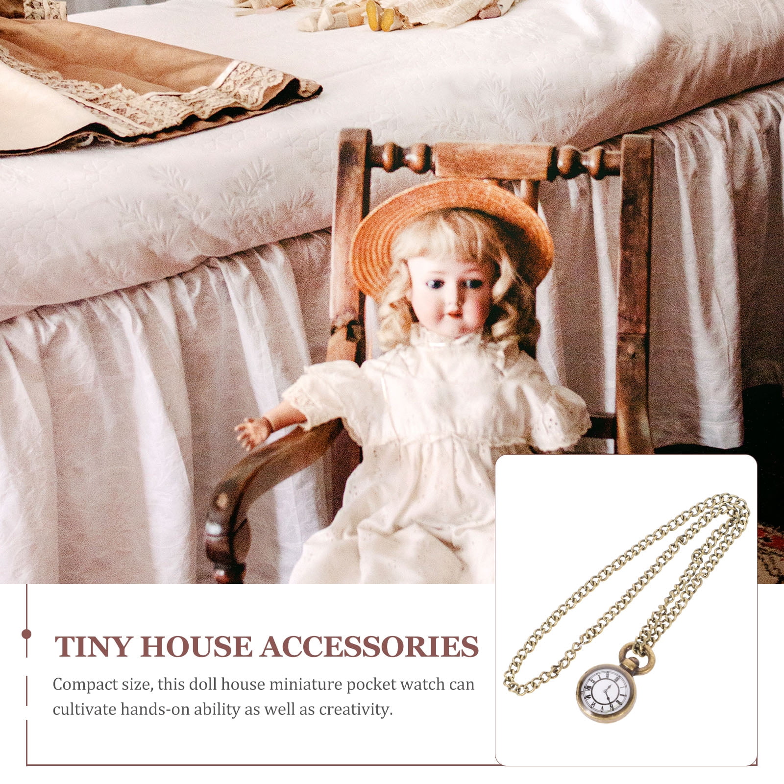 LEXSOMEO Miniature Pocket Watch Alloy Pocket Watch Doll House Pocket ...