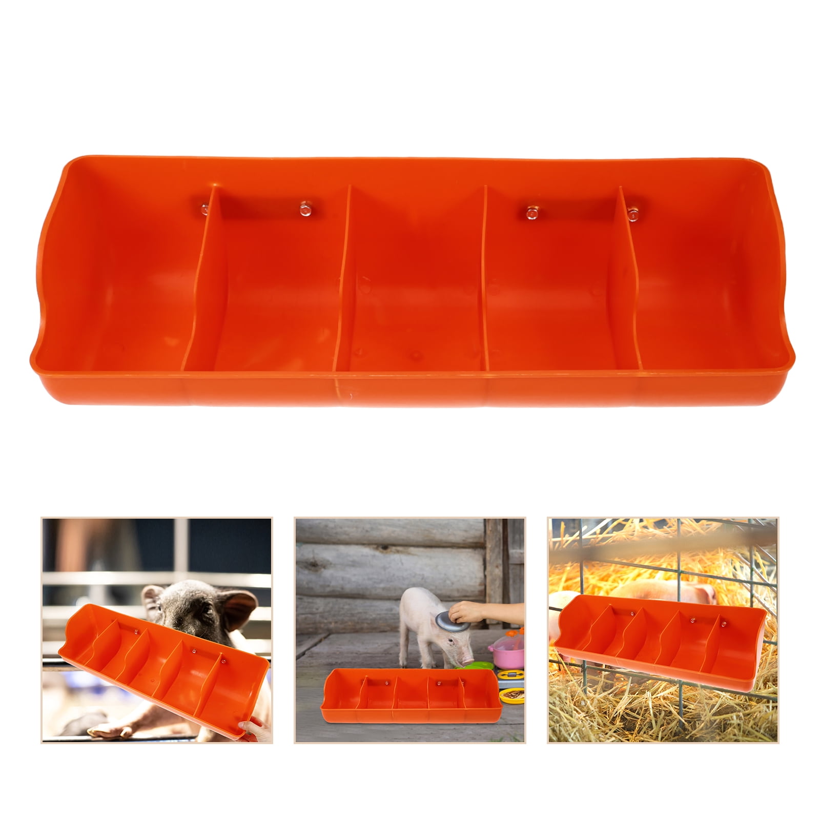LEXSOMEO Mountable Livestock Feeding Trough Multi-Compartments Pig ...