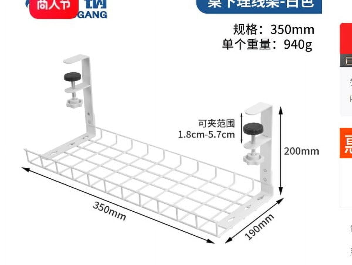 LEXSOMEO No Drill Under Desk Cable Management Tray Cord Organizer ...
