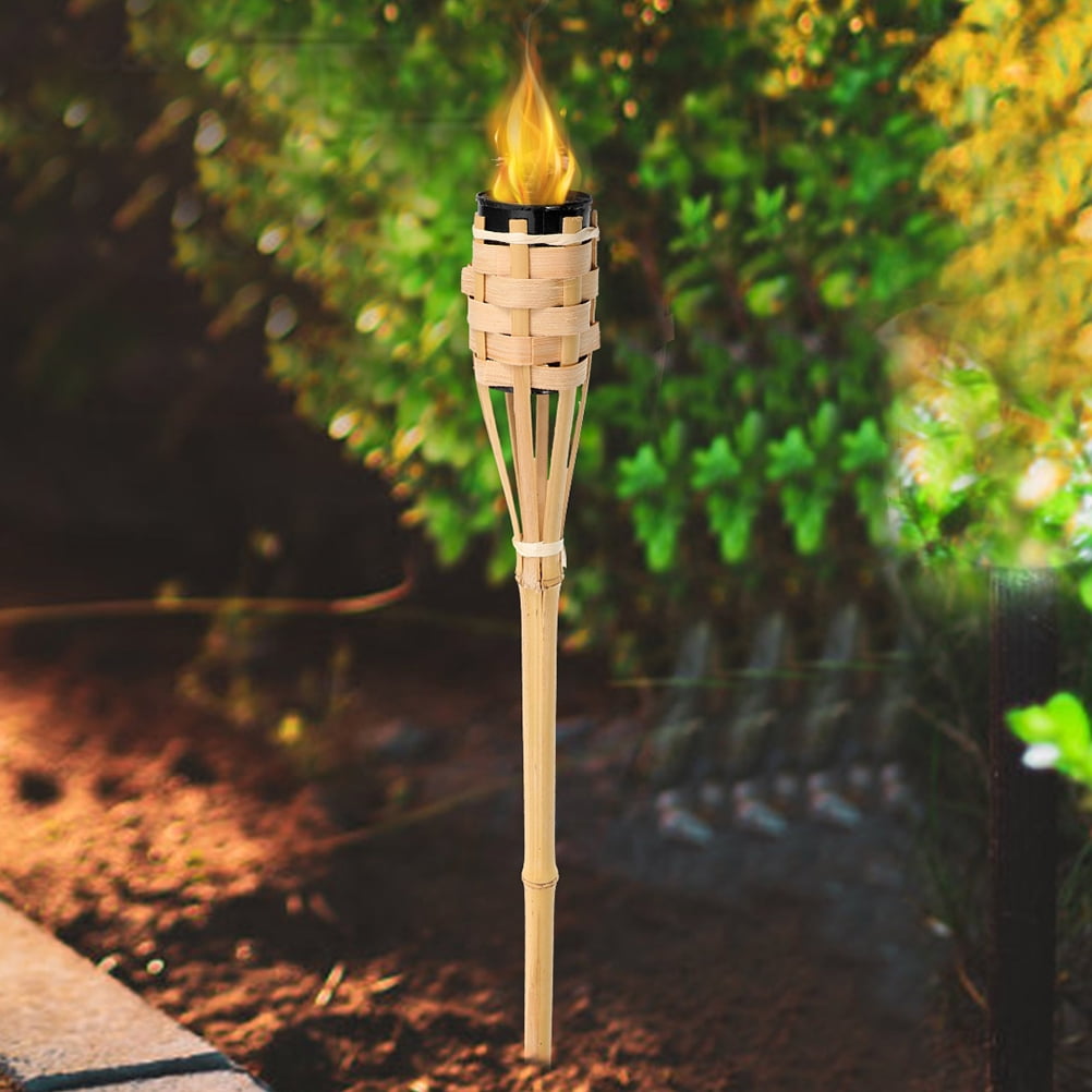 LEXSOMEO Outdoor Bamboo Torch Handheld Oil Torch Garden Bamboo Torch ...