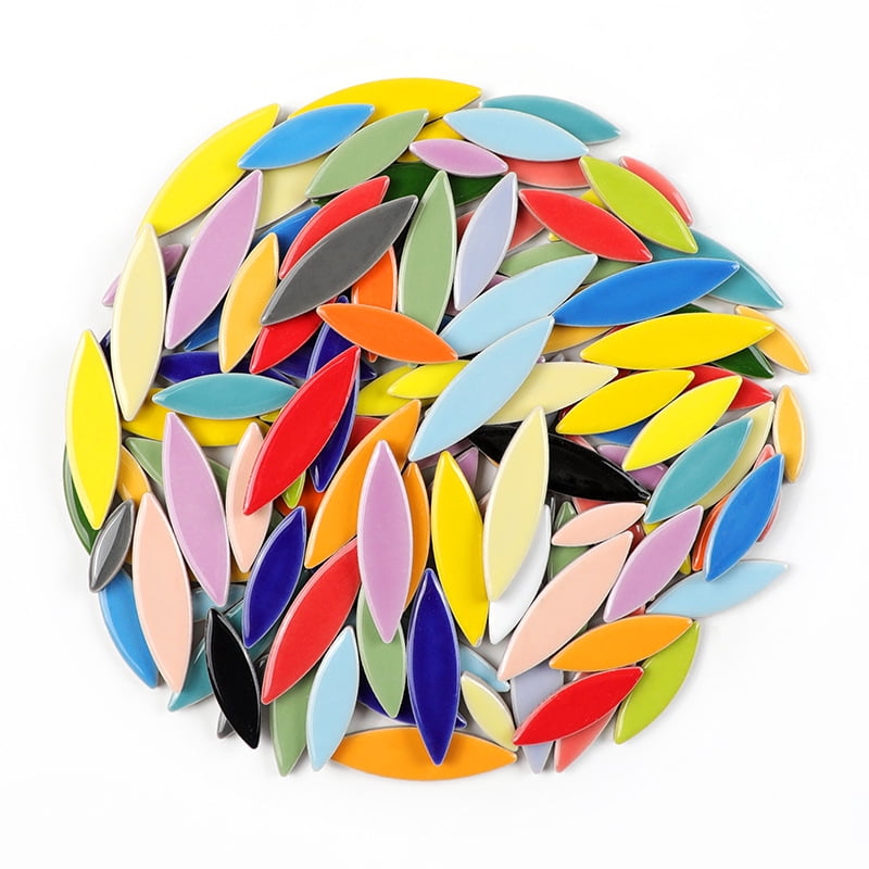 LEXSOMEO Petal Mosaic Tiles, Multi-Colored Handcrafted Ceramic, 100g ...