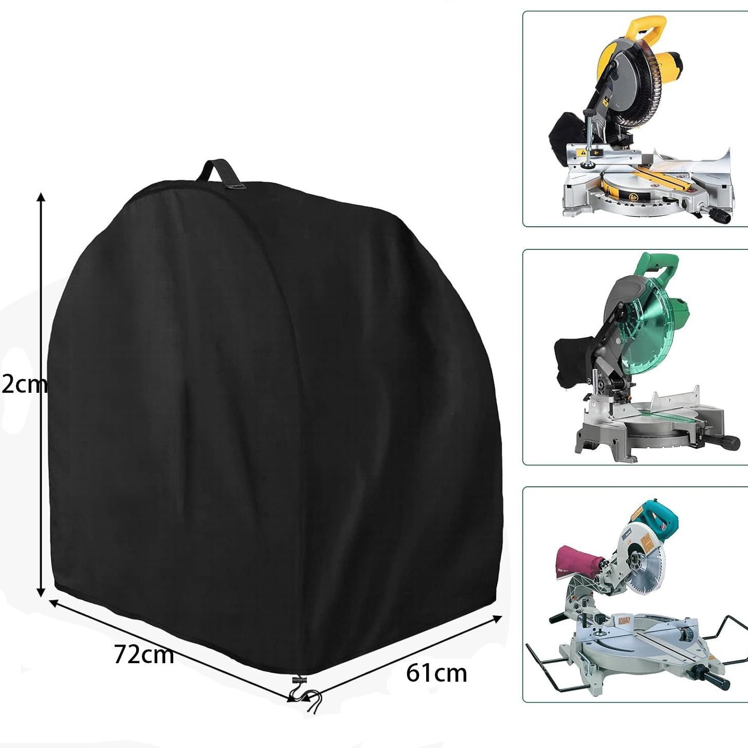 RENACLIPY Weather Resistant Black Table Saw Protective Cover with ...