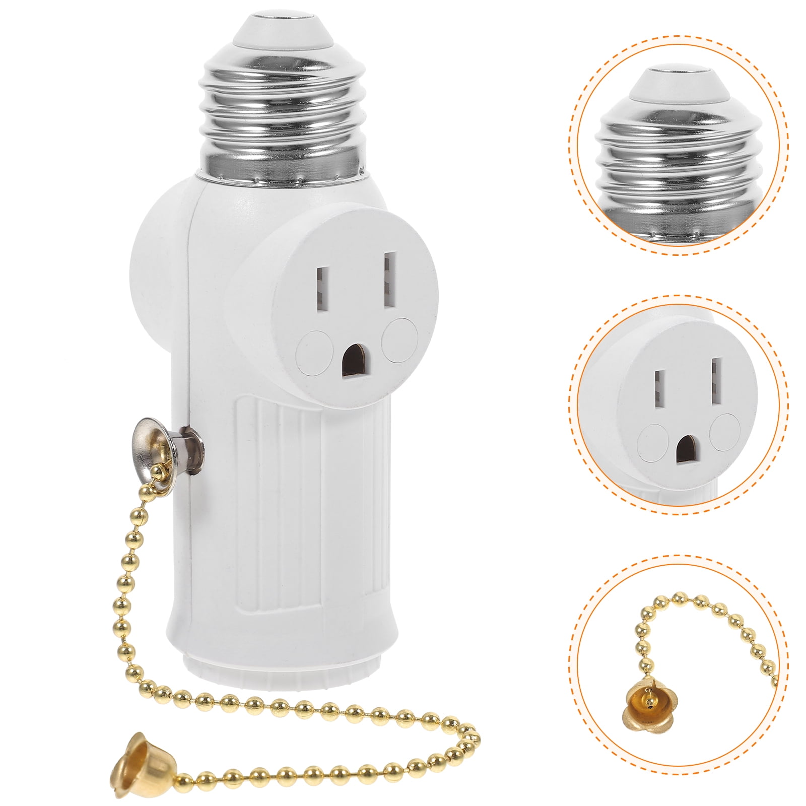 LEXSOMEO Pull Chain Light Socket E26 Light Socket to Plug Adapter Light ...