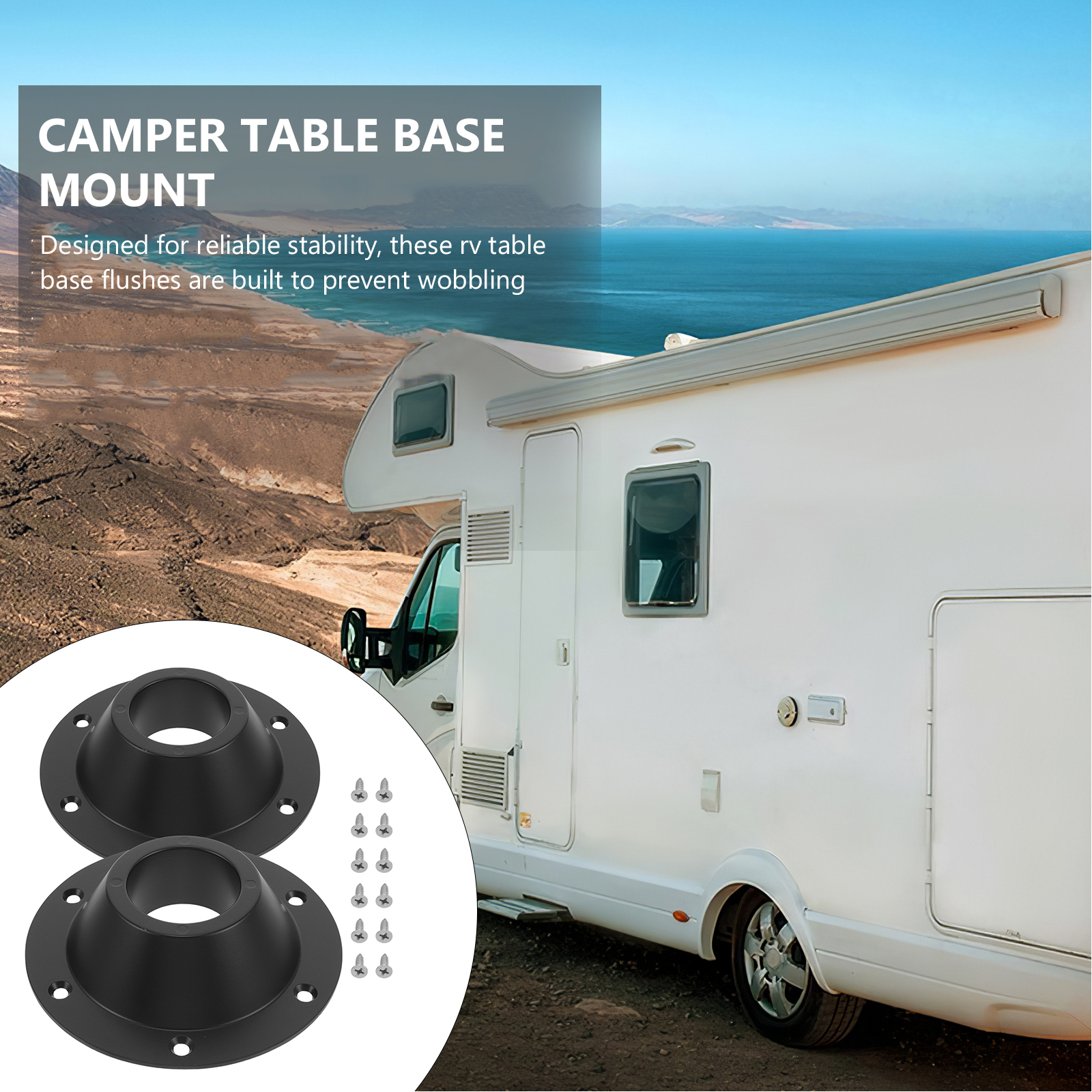 RENACLIPY RV Dining Table Fixed Base Aluminum Black 1Pcs - Walmart.com