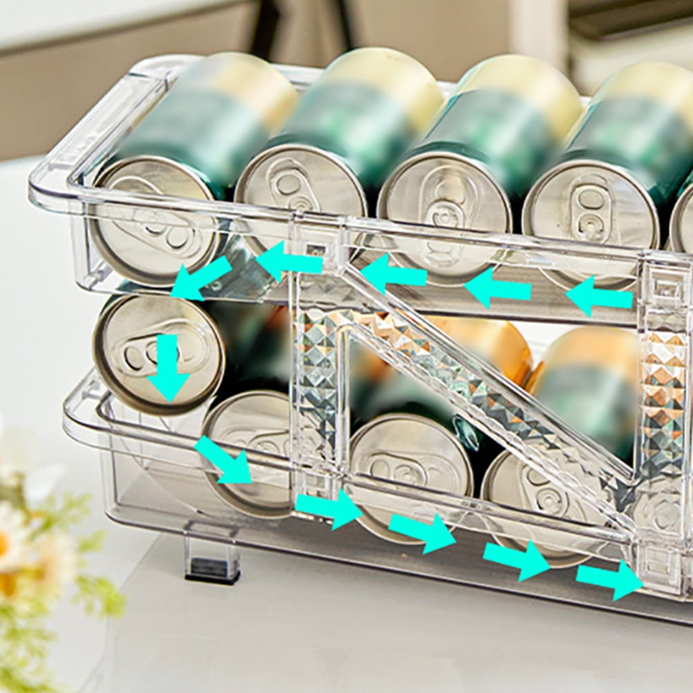 LEXSOMEO Rolling Can Dispenser Fridge Beer Can Organizer Soda Can ...