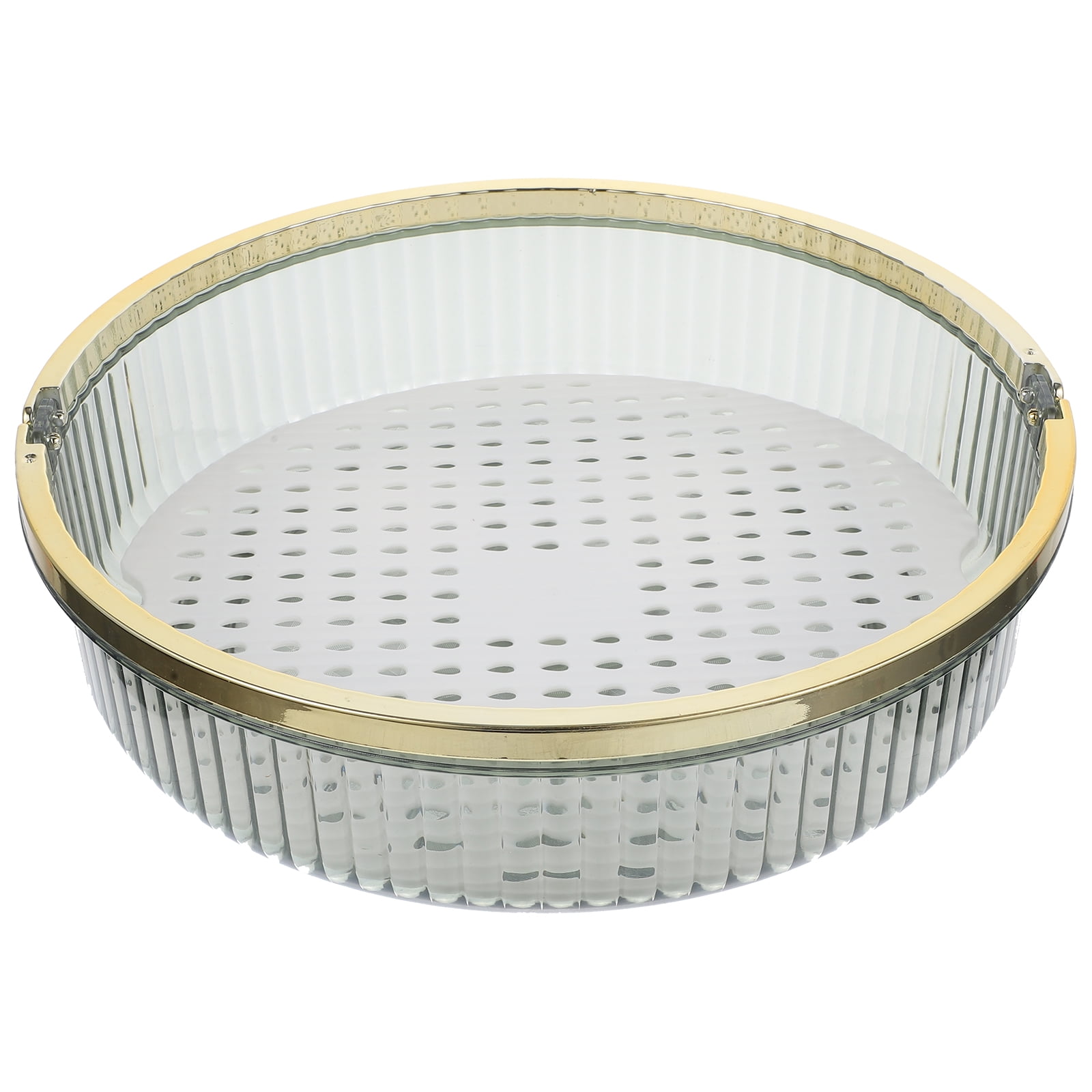 LEXSOMEO Rotating Draining Plastic Tray Food Plate Desktop Storage Tray ...