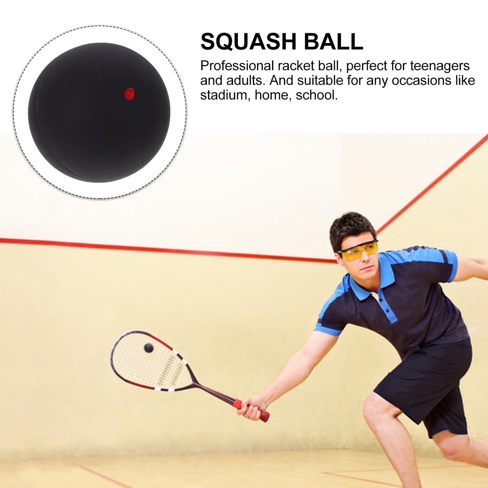 LEXSOMEO Single Dot Squash Ball Racket Ball Professional Squash Ball ...