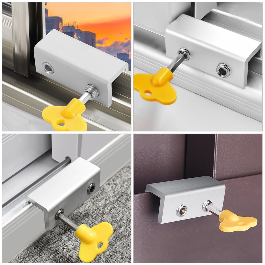 LEXSOMEO Sliding Window Lock with Key Window Security Stopper Door Lock ...