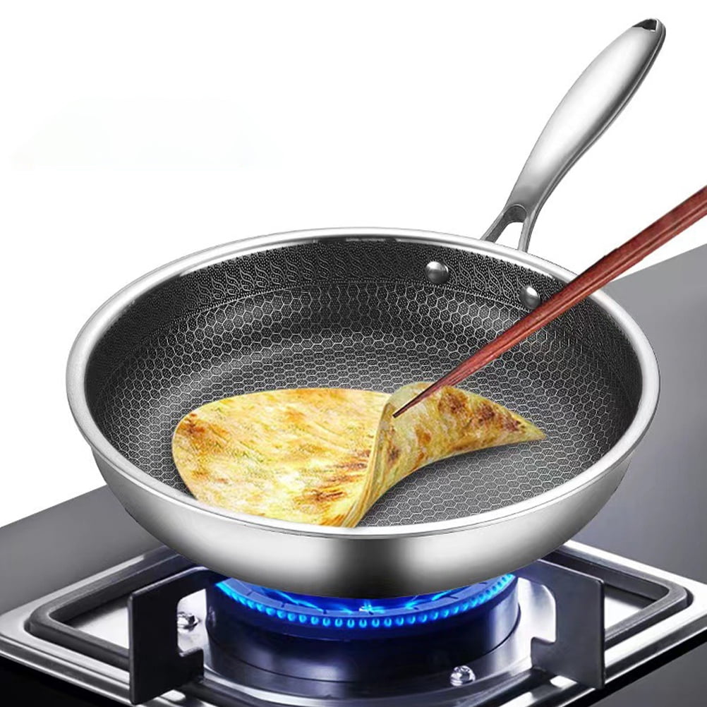 LEXSOMEO Stainless Steel Honeycomb Nonstick Frying Pan Eggs Frying Pan ...