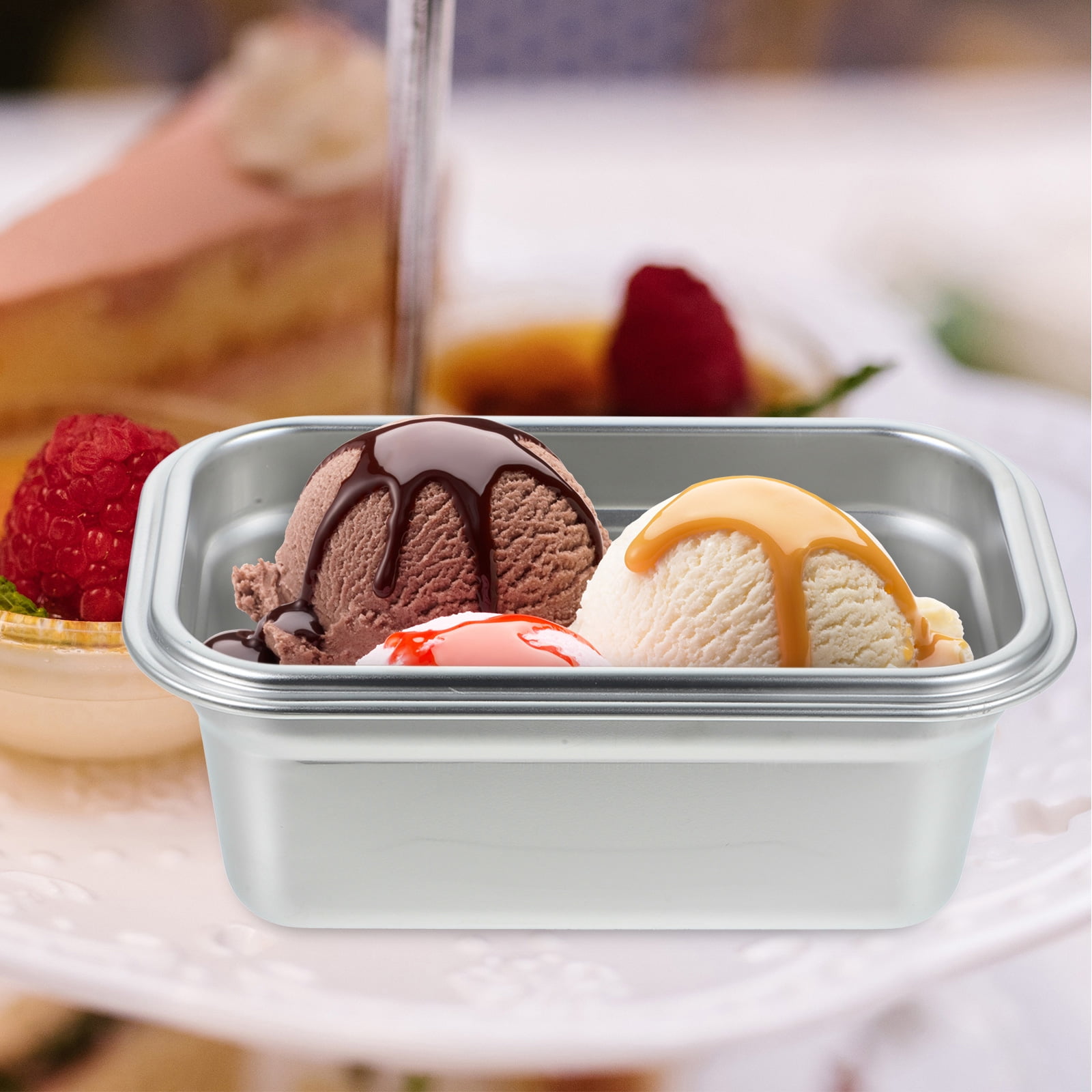 LEXSOMEO Stainless Steel Ice Cream Container For Homemade Ice Cream ...