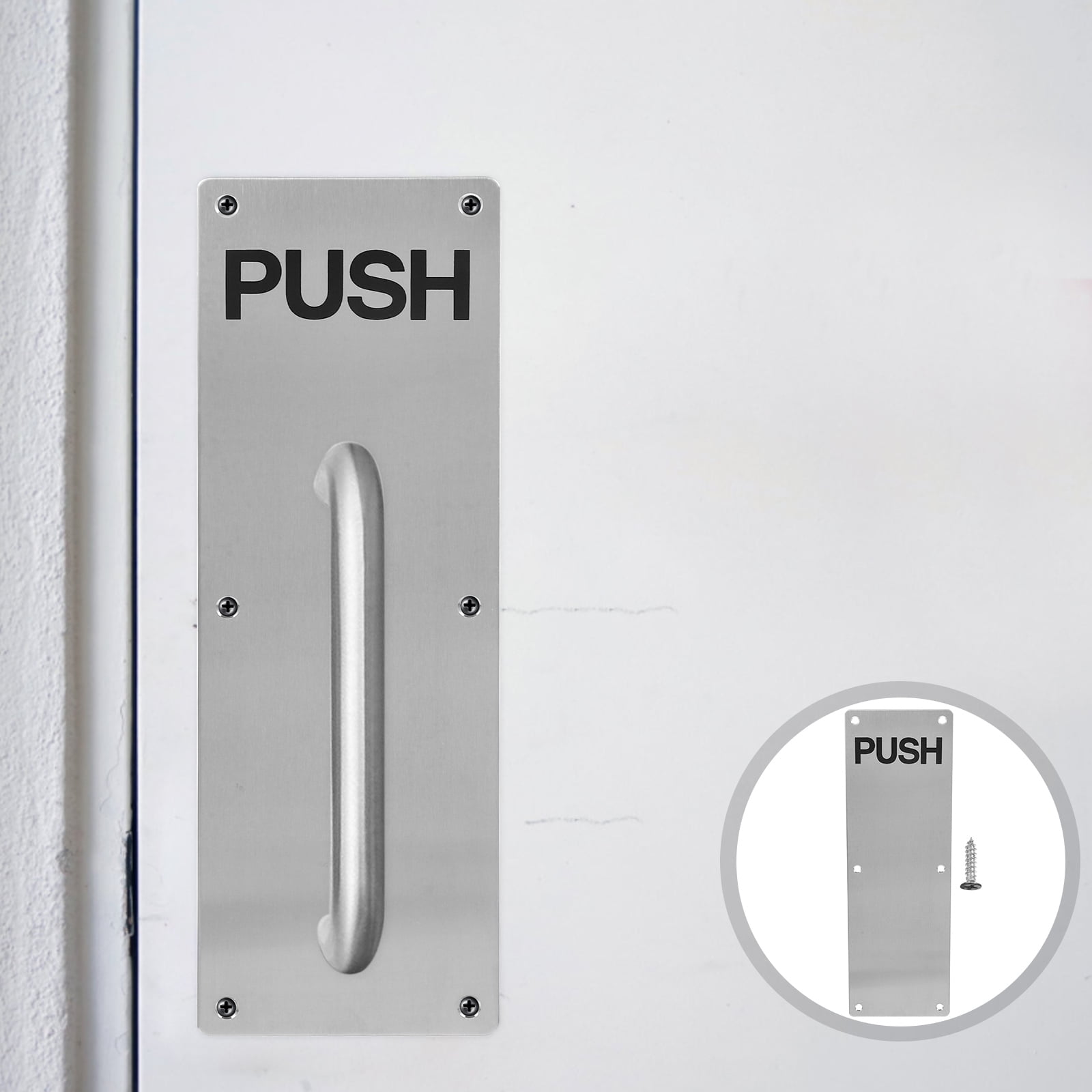 LEXSOMEO Stainless Steel Push Plate Door Push Plate Warehouse Door ...