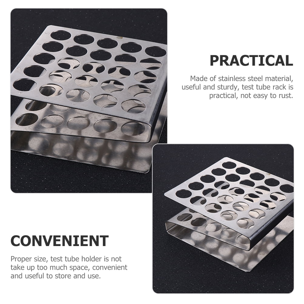 LEXSOMEO Stainless Steel Test Tube Rack Metal Test Tube Holder Z Shaped ...