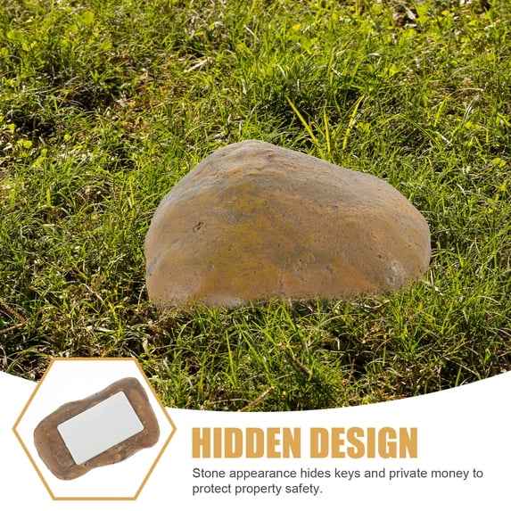 LEXSOMEO Stone Key Hider Fake Stone Key Holder Stone Resin Key Storage ...