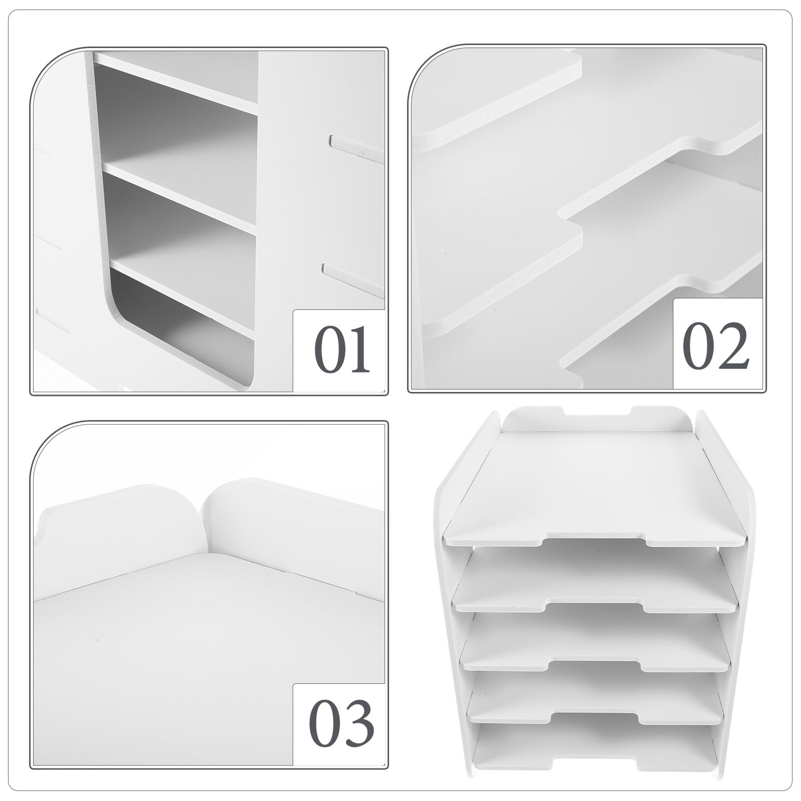 LEXSOMEO Tabletop Files Paper Storage Rack Multi-tiered Documents ...
