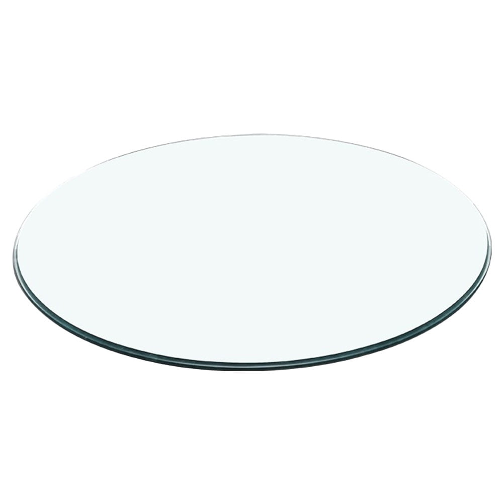 RENACLIPY Round Thickened Tempered Glass Table Top Transparent Surface ...