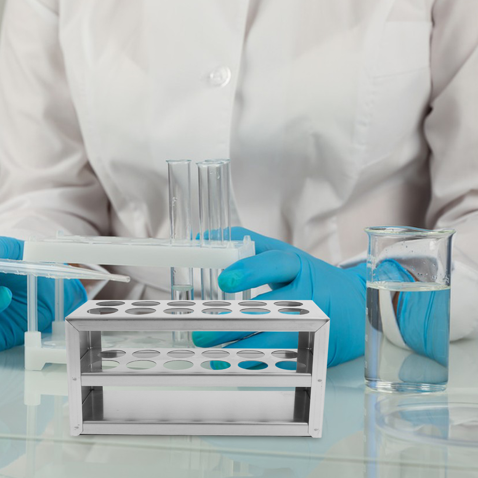 LEXSOMEO Test Tube Rack 12-slot Test Tube Organizer Laboratory Test ...