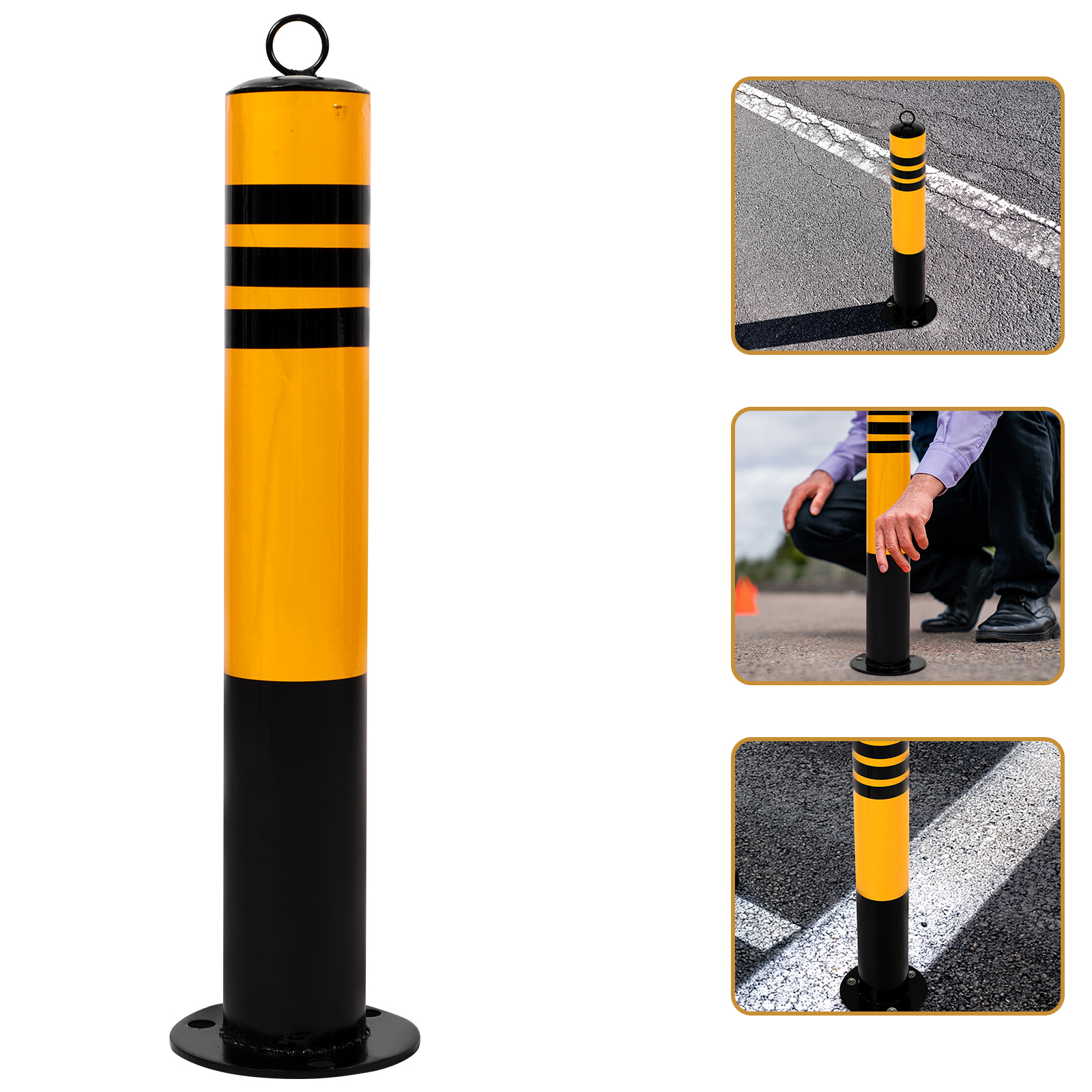 LEXSOMEO Traffic Delineator Post Portable Parking Pole Parking Barrier ...