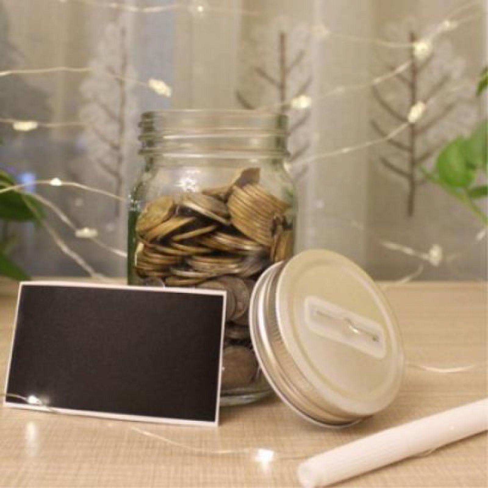 HEMOTON Clear Glass Piggy Bank with Slotted Lid 1 Jar for Coin Storage ...