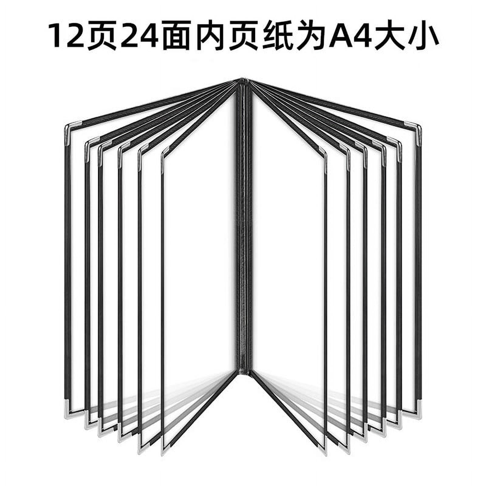 LEXSOMEO Transparent Pvc Menu Book With 12 Sides Restaurant Menu Cover ...