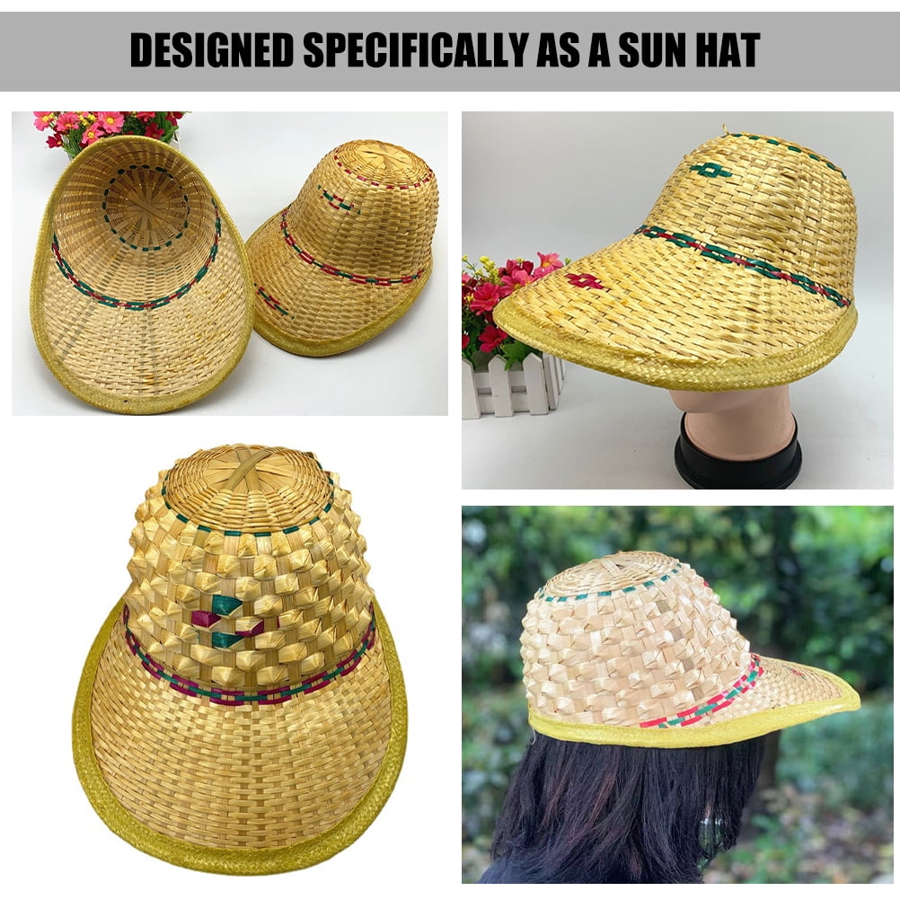 LEXSOMEO Unisex Bamboo Hat UV Sunhat Weaving Hats Stage Performance ...