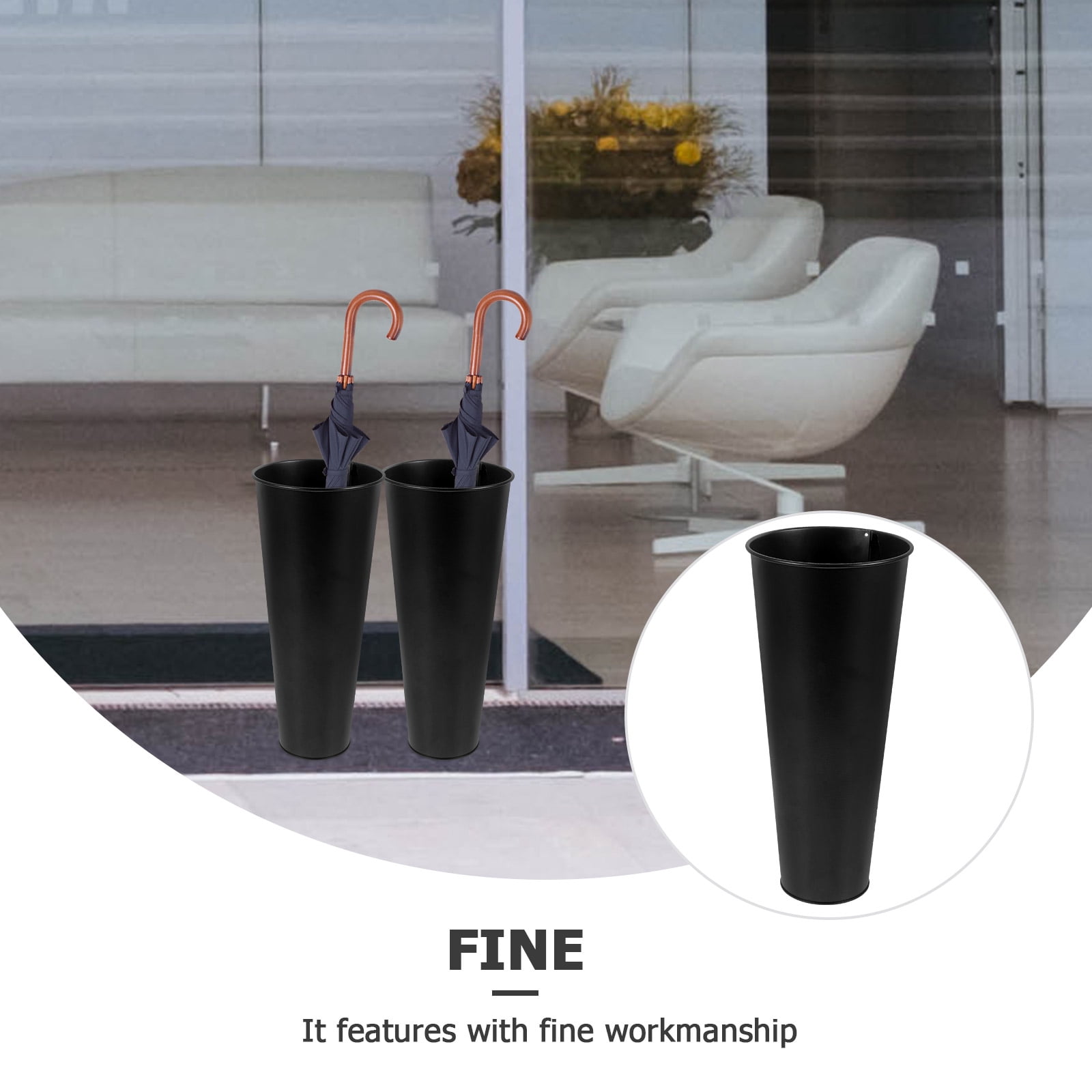 LEXSOMEO Vertical Umbrella Practical Umbrella Storage Bucket Iron ...