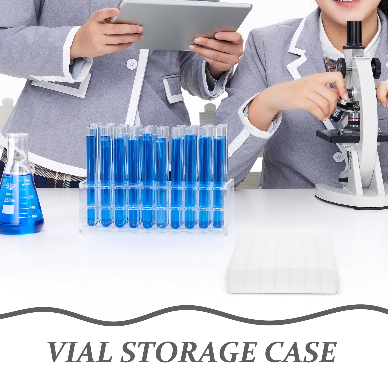LEXSOMEO Vial Storage Case 49-slot Sample Tube Storage Case Laboratory ...