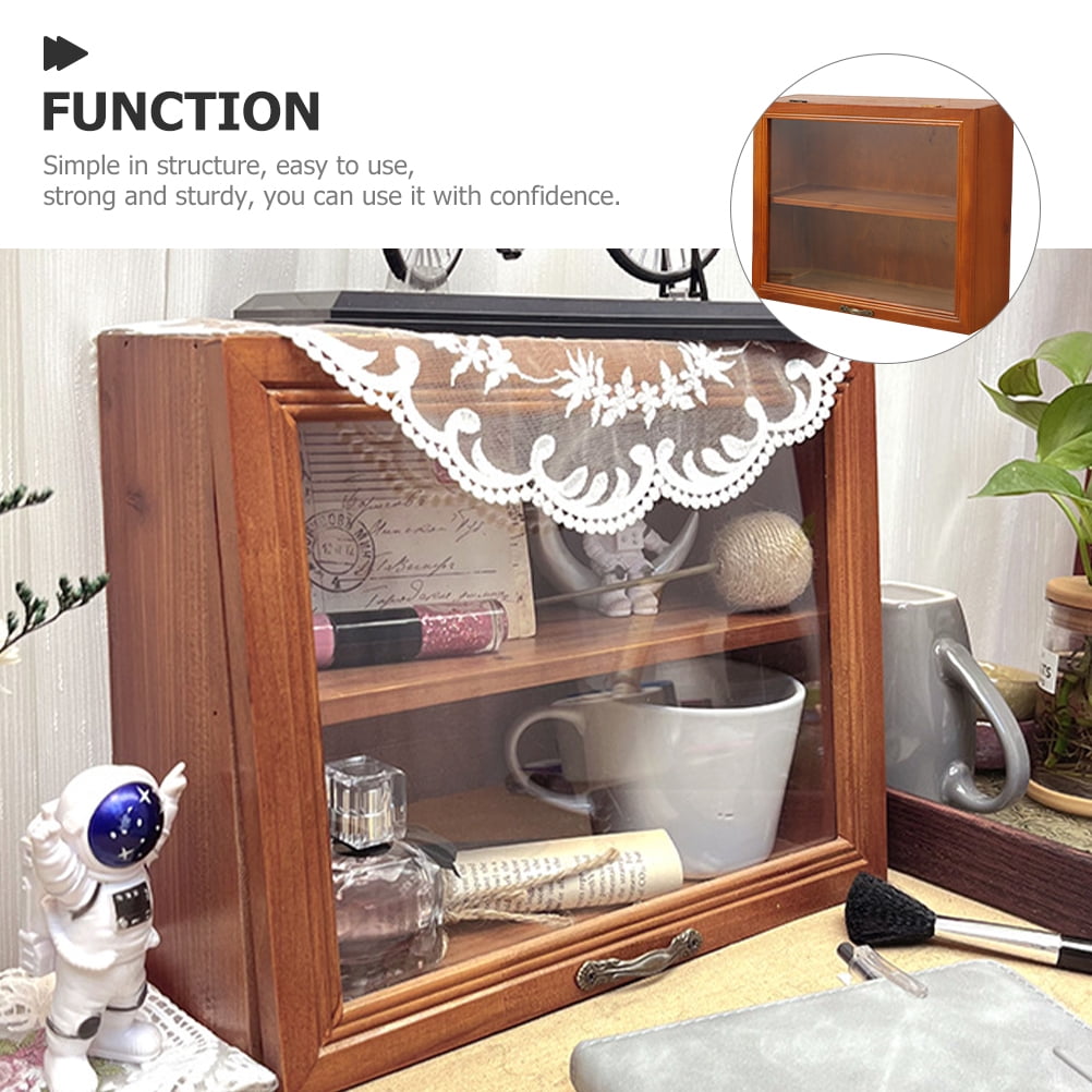 LEXSOMEO Vintage Display Cabinet Desktop Small Figurine Display Stand ...