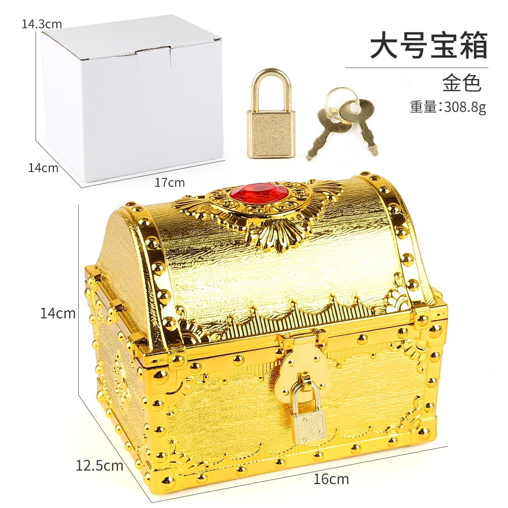 LEXSOMEO Vintage Pirate Treasure Chest for Kids Large Capacity Storage ...