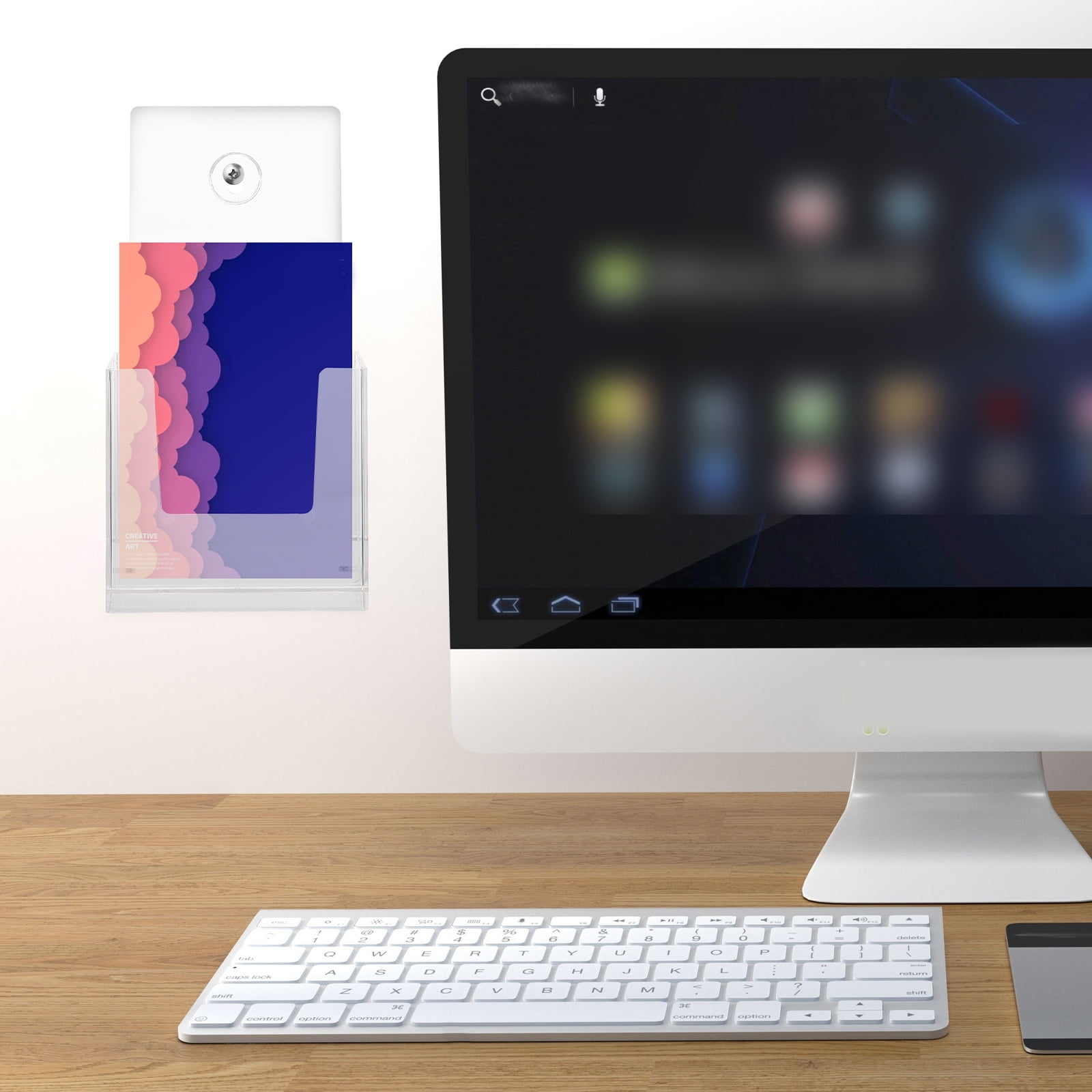 LEXSOMEO Wall Mount Acrylic Brochure Holder Acrylic Magazine Display ...