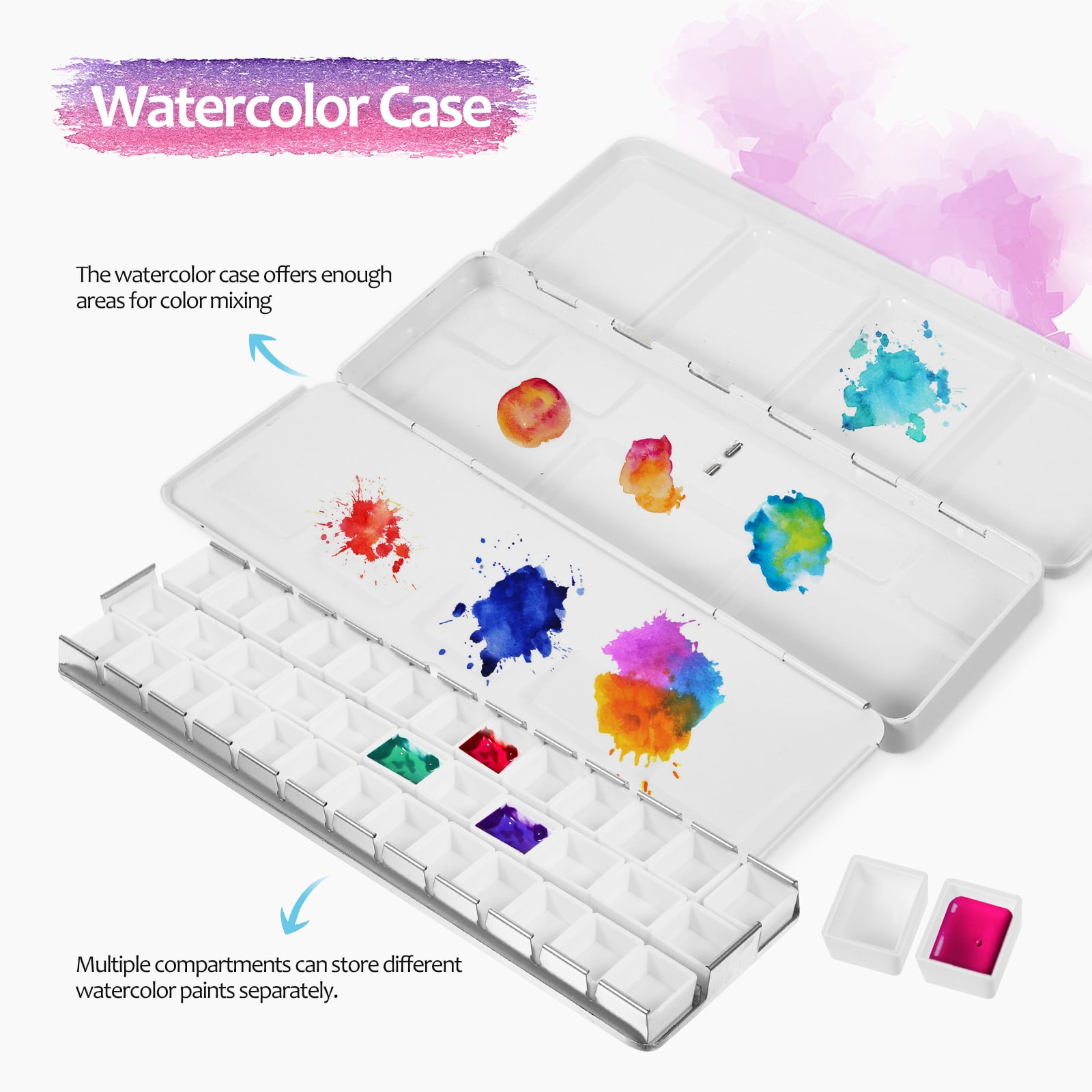 LEXSOMEO Watercolor Palette Watercolor Pigment Box Empty Watercolor ...