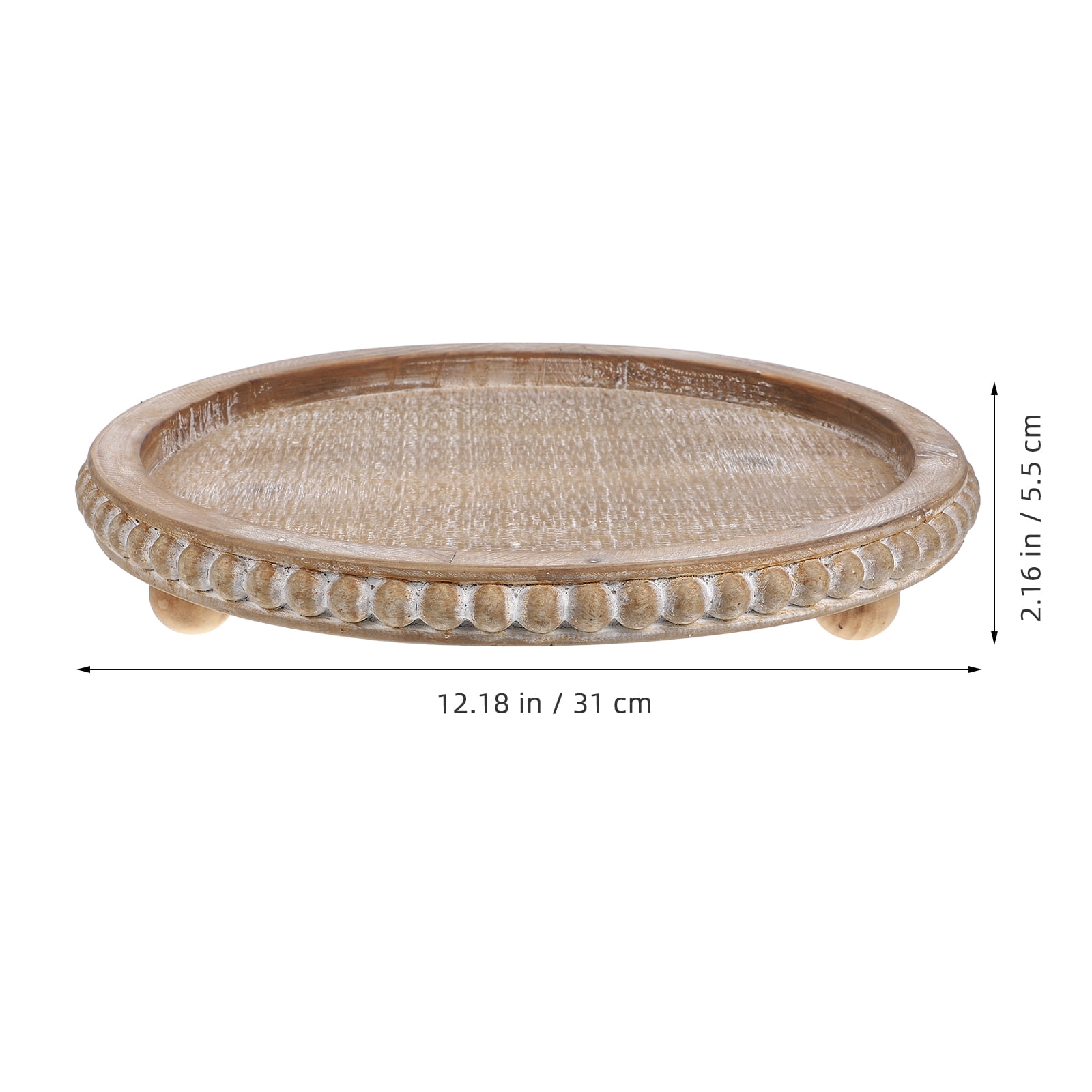 LEXSOMEO Wood Rustic Wood Plate Wooden Display Plate Round Plate With ...