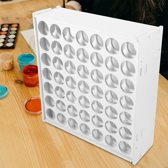 LEXSOMEO Wooden 49 Holes Craft Paint Holder Wall-mounted Paint ...