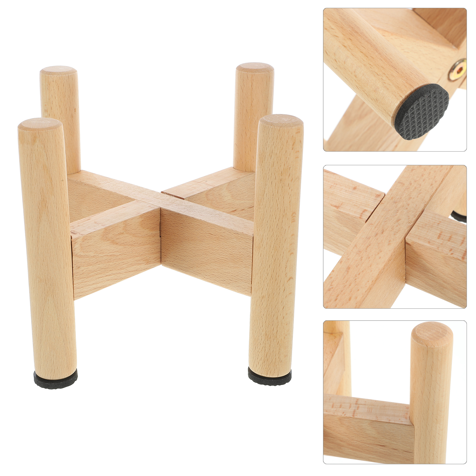 LEXSOMEO Wooden Flower Pot Storage Rack Balcony Flower Planter Holder ...