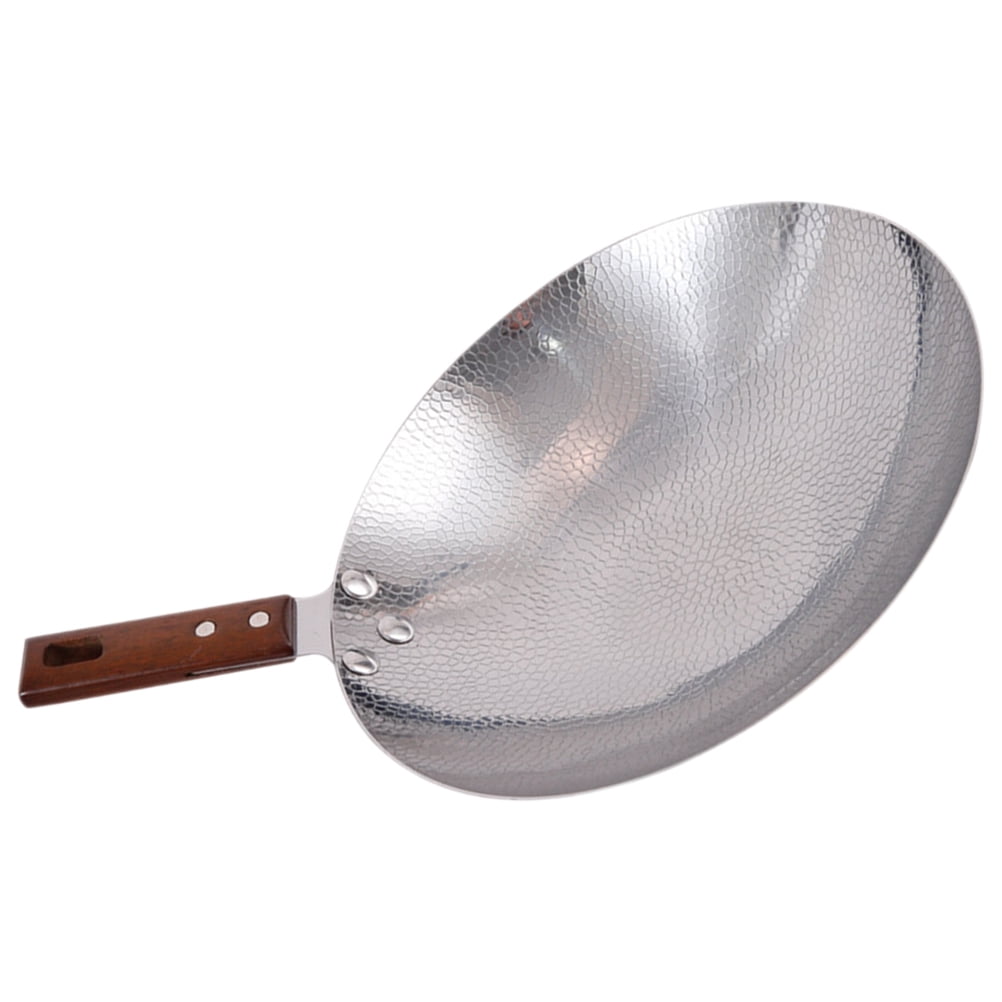 LEXSOMEO Wooden Handle Wok Pan Stainless Steel Pan Seafood Crayfish Pot ...