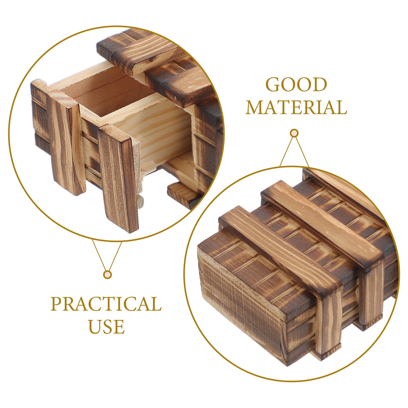 LEXSOMEO Wooden Puzzle Gift Box Game Box For Money Holder Key Holder Brain Teaser Box Secret ...