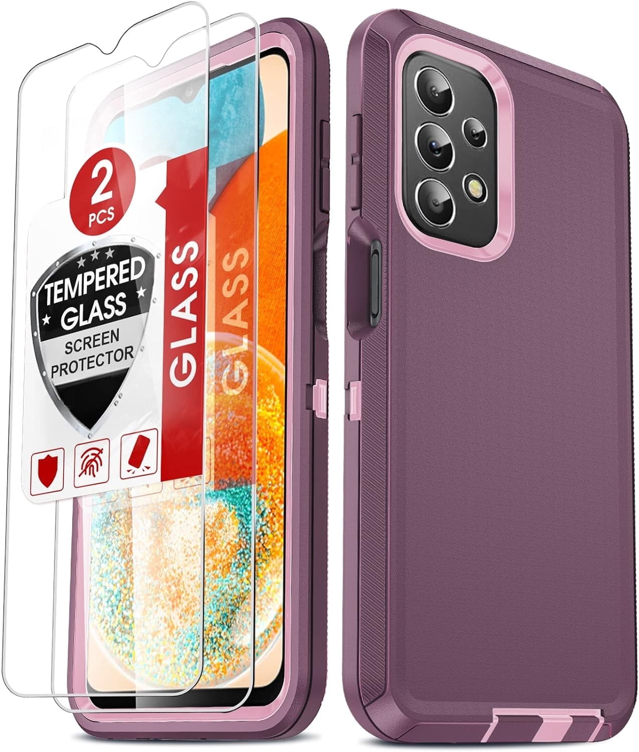 LEYI for A25 5G Case, Galaxy A 25 5G Case with [2 Pack] Tempered Glass ...