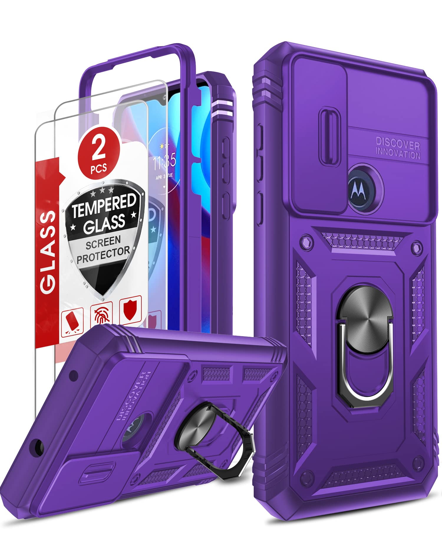 LEYI Case for Moto G Pure, Moto G Power Case 2022 with Slide Camera ...