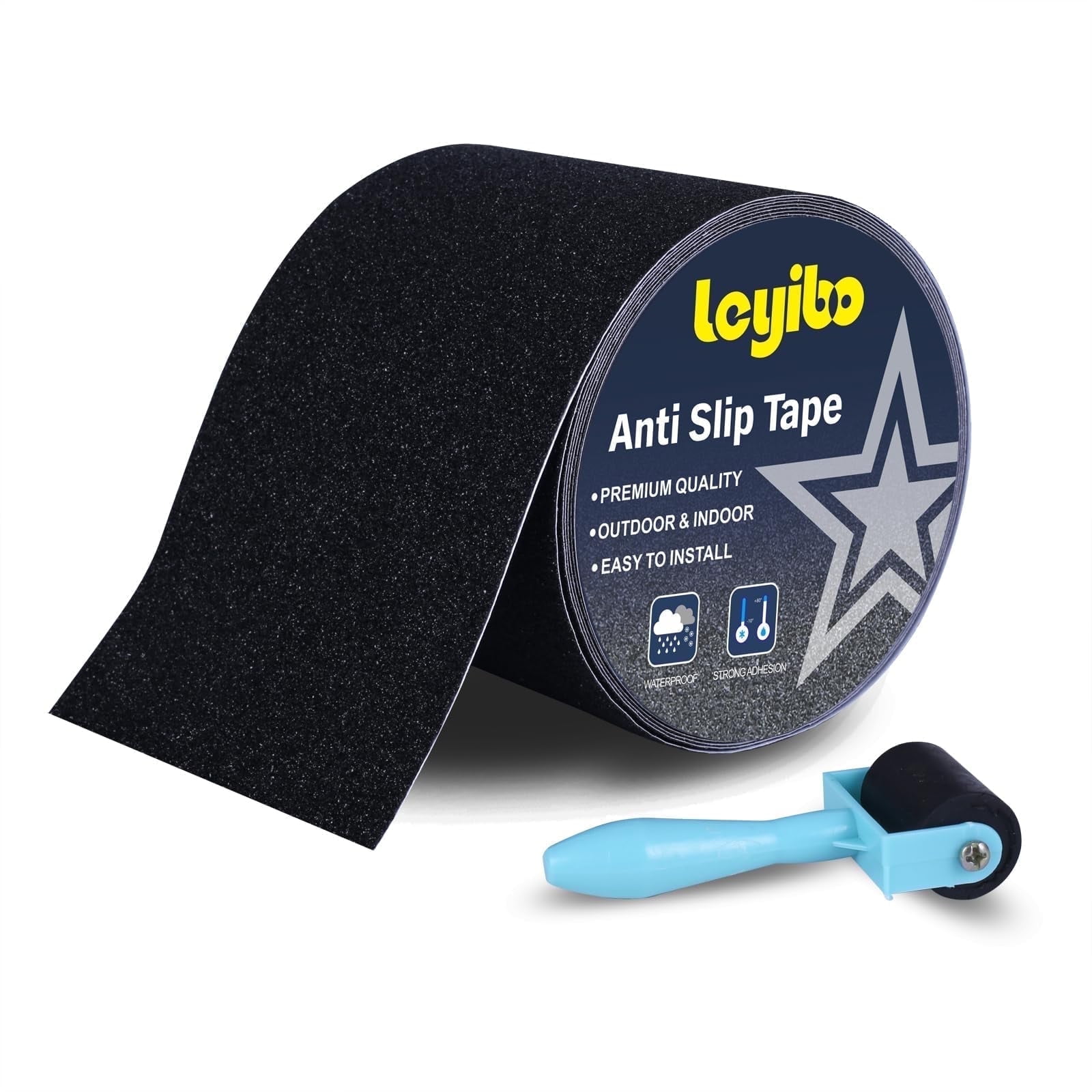 LEYIBO-5" x 35Ft Heavy Duty Anti Slip Tape with Roller for Stairs ...