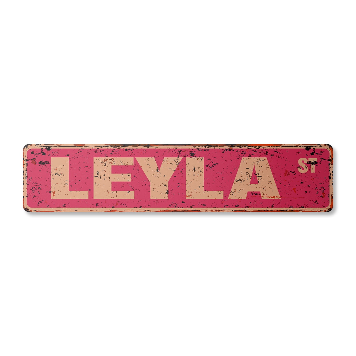 LEYLA Vintage Plastic Street Sign Childrens Name Room Sign | Indoor ...