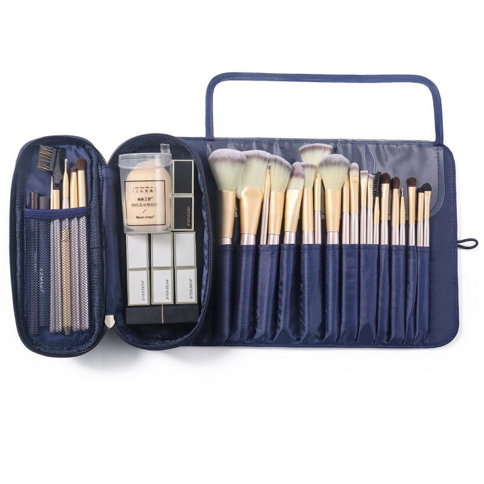 LEZMORE Portable Makeup Brush Bag Makeup Brush Case Organizer for ...